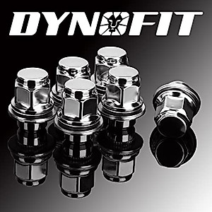 Dynofit 12mmx1.5 Wheel Lug Nuts 1.46 Inch 37mm Length 13/16 21mm Hex OEM, 20x Black M12x1.5 Mag Seat Lug Nut for Toyota Tacoma 4 Runner Camry, Fit for Most 5 Lug 6 Lug Factory Wheels
