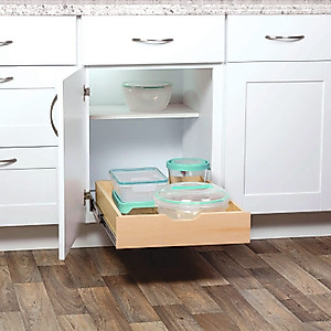 Knape & Vogt RS-WMUB-17-WD 5 in. H x 18 in. W x 22 in. D Soft-Close Wood Drawer Box Pull-Out Cabinet Organizer