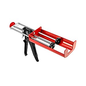 QWORK Epoxy Gun 400 mL/13.5 fl oz (1:1 Mix Ratio) Caulking Gun Effortless Silicone Sealant Caulk Gun, Dual Component Applicator for Panel Bond Gun