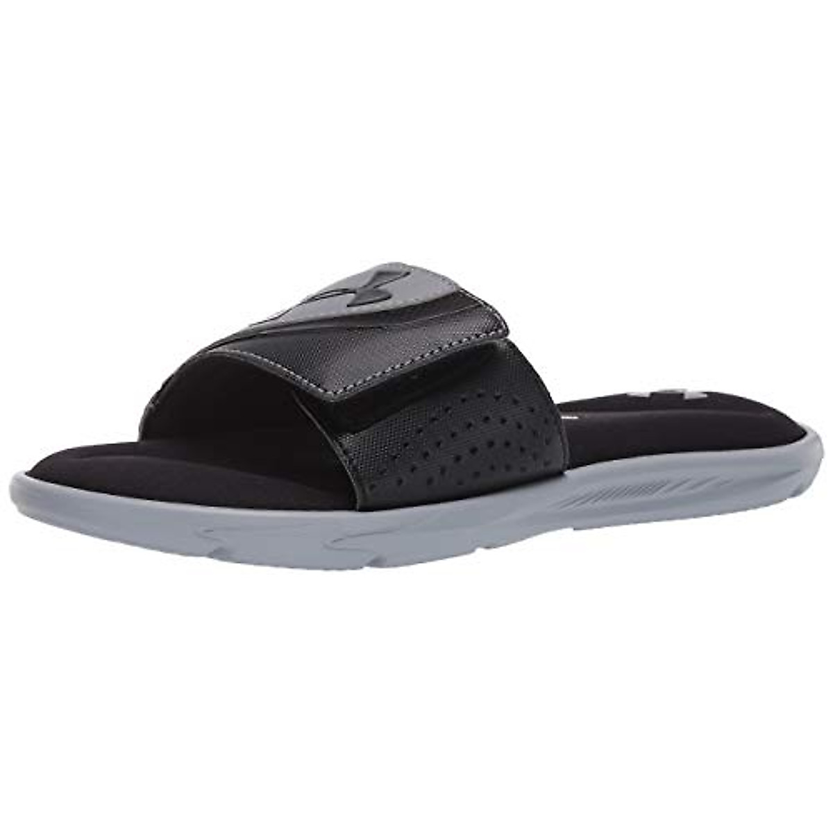Under Armour Men's Ignite VI Slide Sandal, Black (002)/Steel, 10