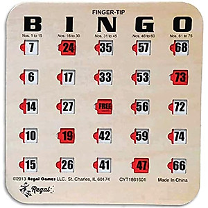 Regal Games - Finger-Tip Shutter Slide Bingo Cards - 25 Pack - Woodgrain - Perfect for Group Events, Bulk Purchasing