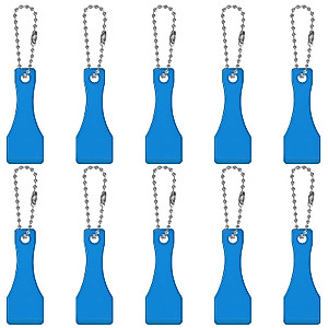 10 Pcs Lottery Ticket Scratcher Tool Plastic Scraper Tool Keychain Lotto Scratcher Keyring Scoop Shape Lotto Scratcher Keyring Scraper for Label Sticker Remover Tool Blue