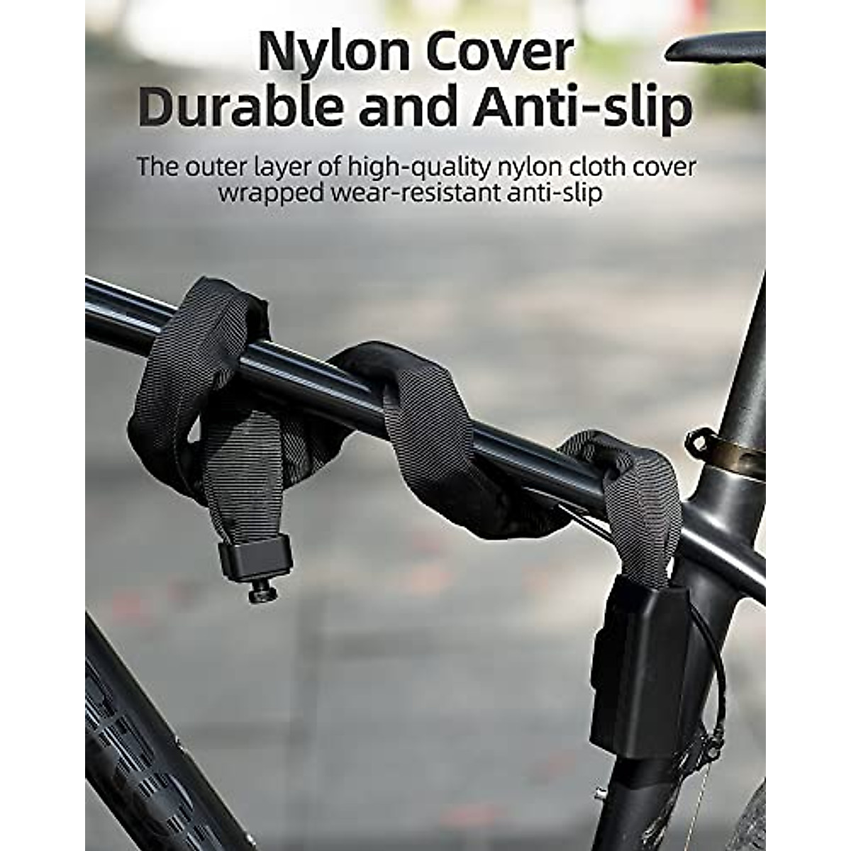 ROCKBROS Bike Chain Lock 3.18ft Heavy Duty Motorcycle Chain Locks 8mm Thick Anti-Theft Security Bicycle Lock with 2 Keys for Mountain Road Electric Bike, Motorcycles, Scooter, Door, Gates