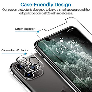 LK 3 Pack iPhone 11 Pro Max Screen Protector & 3 Pack Lens Protector, 9H Tempered Glass, Scratch-Proof, Alignment Tool Attached, Bubble-Free Screen Protector for iPhone 11 Pro Max, 6.5-Inch, Clear