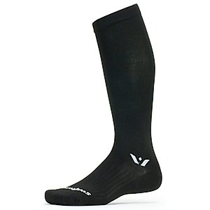 Swiftwick- ASPIRE TWELVE Running Socks, Mens & Womens | Knee High Compression Fit Socks | Black, Small