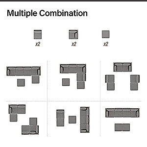 LAUSAINT HOME Outdoor Patio Furniture, 6 Piece Outdoor Sectional Sofa PE Rattan Wicker Patio Conversation Sets,All Weather Patio Furniture Set with Thick Cushions for Garden, Poolside, Backyard (Grey)