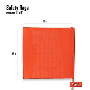 Bright Orange Safety Wide Load Flag Traffic Warning Flags for Trucks 4 Pack 18”x18”