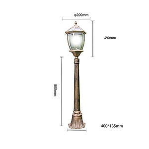 XIAOXY Solar LED Lawn Light Outdoor Garden Light Solar Street Light Home Villa Lights Garden View Lights European Waterproof Outdoor Column Headlight Rural Outdoor Wall Door Pillar Lamp