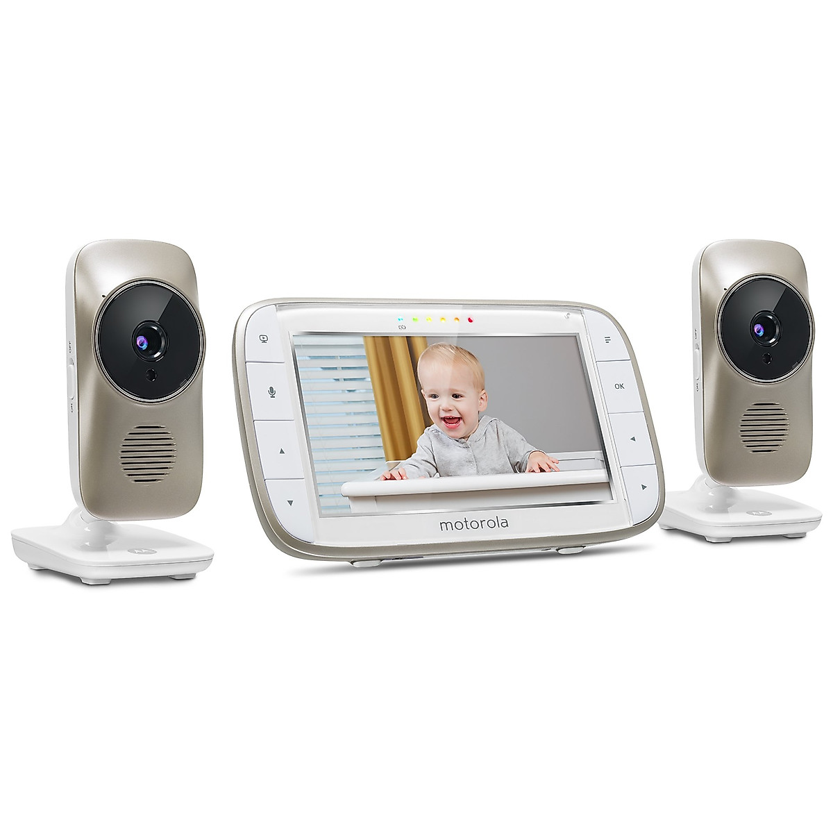 Motorola MBP845CONNECT-2 5" Video Baby Monitor with Wi-Fi Viewing, 2 Cameras, Digital Zoom, Two-Way Audio, and Room Temperature Display