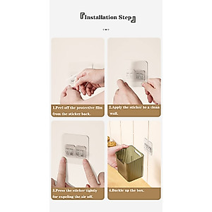 Set of 2 Storage Organizer Bins Wall Mounted Floating Shelves Fridge Organizer Stackable Clear Plastic Storage Bins for Wall, Refrigerator, Kitchen, Bathroom, Countertops, Pantry, BPA Free (Clear)