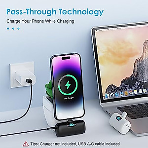 [2 Pack]Small Portable Charger for iPhone,Upgraded 5000mAh PD Fast Charging Power Bank,Cute Mini Portable Phone Charger Battery Pack Compatible with iPhone 14/14 Pro Max/13/13 Pro/12 Pro/11/XR/X/8 etc