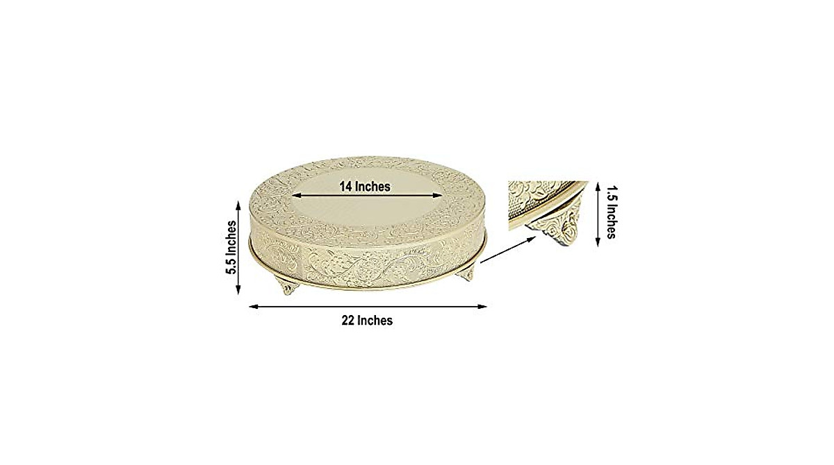 Elegant 22-Inch Silver Round Cake Stand - BalsaCircle