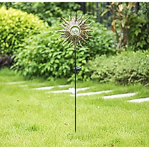 TAKE ME Sun Solar Lights Garden Outdoor Waterproof Metal Decorative Stakes for Patio Yard Walkway LawnPatio Valentine's Day Gifts Mother's Day Gifts