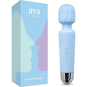 Ava Vibrator Wand Sex Toys [Clit Stimulator Vibrators] Vibrator for Woman | Sex Toy | 4+ Hr Battery | Gifts for Women | 20 Patterns & 8 Speeds of Pleasure | Quiet Adult Sex Toys -Standard - Blue