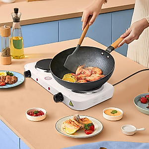 2000W Electric Hot Plate,Mini Double Burner Countertop Cooker Compatible for All Cookwares Cooking with 5 Power Adjustment,Easy to Clean,Portable for Kitchen Camping RV Hotel 110V