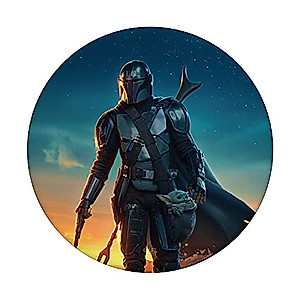 Star Wars The Mandalorian and Grogu Sunset Poster PopSockets Swappable PopGrip