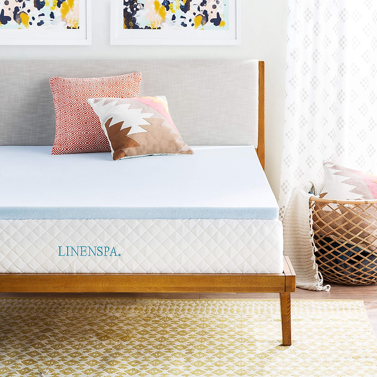 Linenspa 2 Inch Gel Infused Memory Foam Mattress Toppers (Queen + Full)