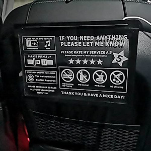 HEBANG LED acrylic USB Car Taxi Driver Tips Sign Car Taxi Driver 5 Stars Tipping Appreciated No smoking Wear a mask Tips HB-01