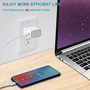 Adaptive Fast Charging Block USB Wall Charger Plug Adapter Compatible with Samsung Galaxy S21/S21+/S21Ultra/S20/Note 20/10/S10 S10e S9 S8 S7 S6 Edge Plus Active, Note 8 9 Quick Charge (2 Pack) (White)