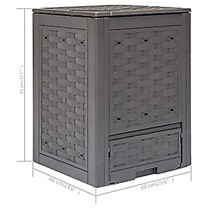 Compost Bin | Garden Composter Bin | Outdoor Composting Box for Backyard Yard Patio Outside | Brown Plastic with Rattan Look | 23.6" x 23.6" x 32.7" 79.3 Gallon by FurturHome