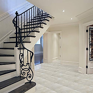 Nexus Self Adhesive 12-Inch Vinyl Floor Tiles, 20 Tiles - 12" x 12", White Slate Pattern - Peel & Stick, DIY Flooring for Kitchen, Dining Room, Bedrooms & Bathrooms by Achim Home Decor