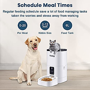 Yakry Automatic Dog Feeder with Camera - 6L/25 Cups Smart Cat Feeder with Timer 2-Way Audio HD 1080P Cam Night Vision - 2.4G WiFi Pet Food Dispenser with App Control C2