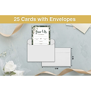 Wedding Reception Invitation, Greenery Bridal Shower Fill-in Invites Cards, Beautiful and Minimalist Wedding Planning Supplies,03(25 Pack)
