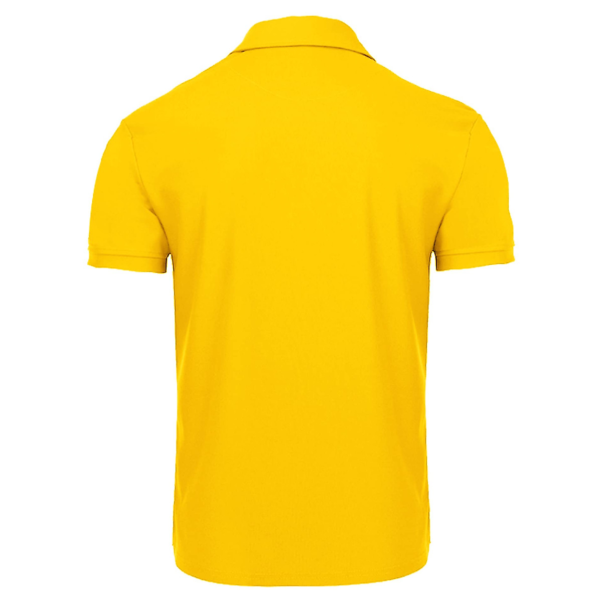 LLdress Yellow Polo Shirts for Men - Summer Casual Short Sleeve - Mens Collared Pullover Golf Shirts, M