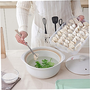 apofly 3PCS Fridge Food Holder Dumpling Storage Box Case Food Organizer Tray Container Single Layer Stackable with Lid Plastic Green
