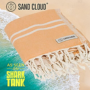 Sand Cloud Large Turkish Beach Towel - Sand Free - 100% Organic Turkish Cotton Yarn - Quick Dry Towel for Beach, Picnic Blanket or Throw - As Seen on Shark Tank - Boho Honey XL