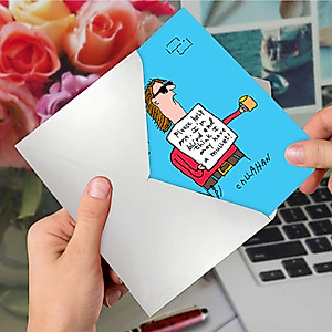 NobleWorks - 1 Hilarious Birthday Card with Envelope - Funny Card with Cartoons, Humor Comic Notecard - Blind Mullet C6150BDG