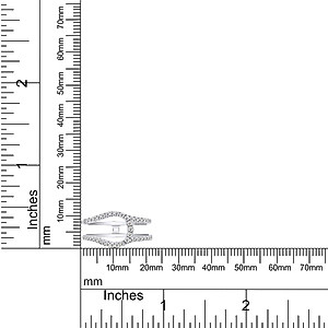 SAVEARTH DIAMONDS 0.30 Carat Round Cut Lab Created Moissanite Diamond Bypass Curve Enhancer Guard Ring For Women In 14K White Gold Over Sterling Silver (D Color,VVS1 Clarity 0.30 Cttw)-7.5