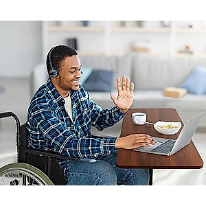 Vaunn 2023 Newly Updated Medical Overbed Bedside Table with Wheels (Electric-Powered, Hospital and Home Use) - Brown