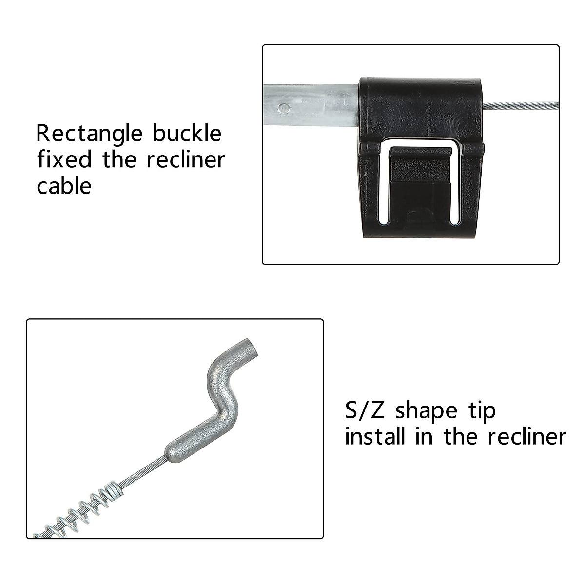 APACALI Recliner Pull Cable Replacement Set of 4, Universal Black Sofa Couch Recliner Release Cables with Plastic Pull Handle fits Most Recliner Brands, Hook Exposed Cable Length (4.75")