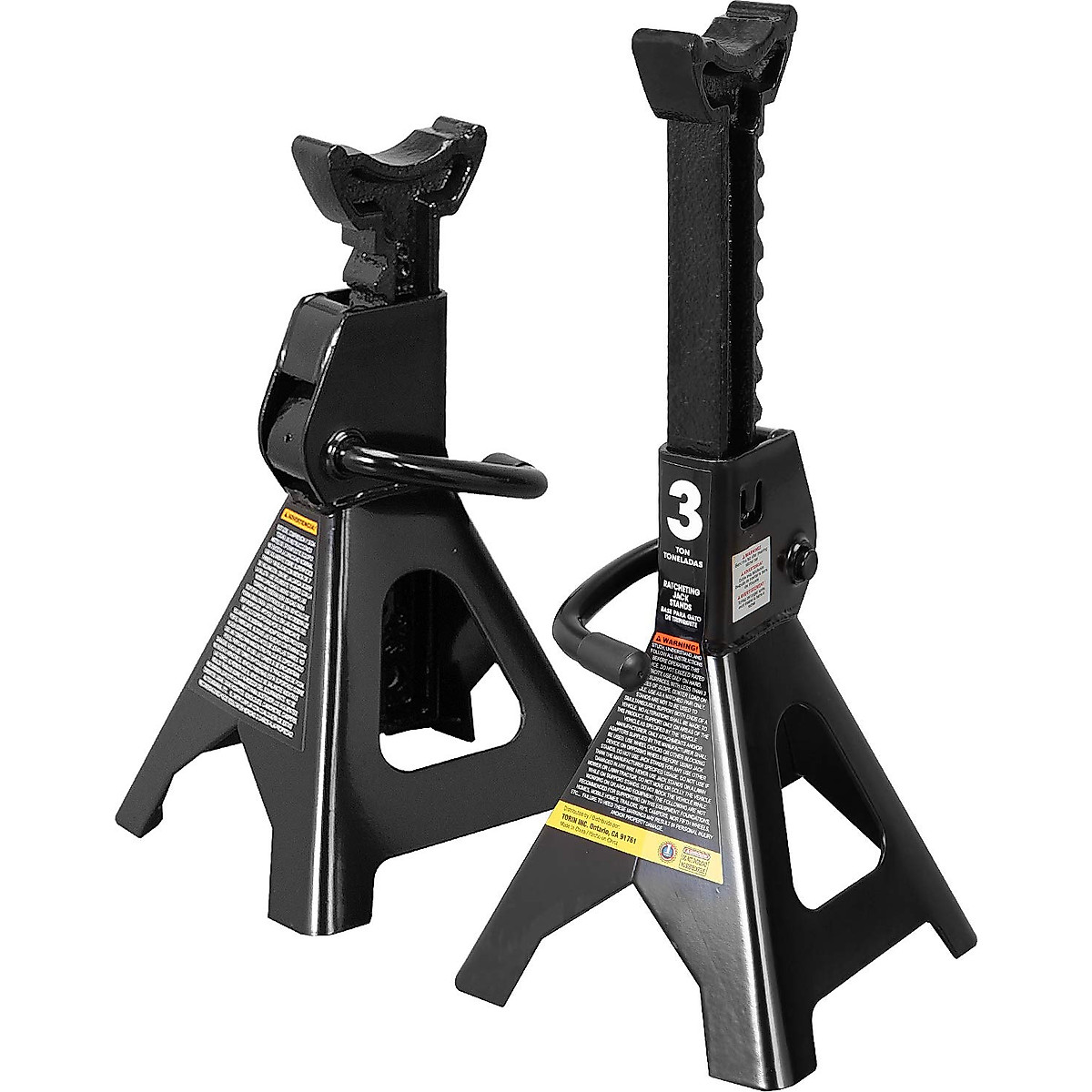 Torin 3 Ton (6,000 LBs) Capacity Steel Jack Stands, 2 Pack, Black, AT43006B