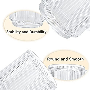 [6 PACK, 12 OZ]DESIGN•MASTER Premium Vertical Stripes Glass Coffee Mugs with Spoons, Transparent Tea Glasses for Hot/Cold Beverages, Perfect Design for Americano, Cappuccino, Latte and Beverage.