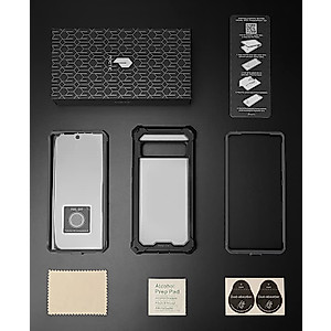 Poetic Guardian Series Case Designed for Google Pixel 7 5G with Built-in Screen Protector, Work with Fingerprint ID, Full Body Hybrid Shockproof Rugged Cover Case, Black/Clear