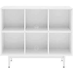 Crosley Furniture Liam Mid-Century 6-Cube Bookcase, White