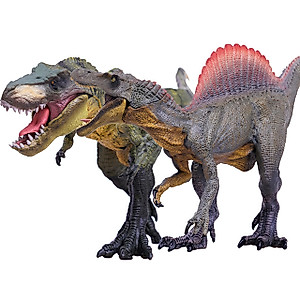 Gemini&Genius Dinosaur Toys Tyrannosaurus Rex and Spinosaurus Dinosaur World Action Figures, Great Birthday Gift, Collection, Cake Topper, Party Supplies, Room Decor for Kids 3-12 Years Old