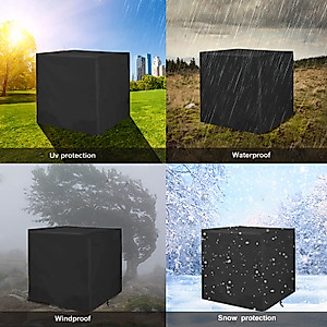 Air Conditioner Covers for Outside Units, Uranshin 36 Inch Square A/C Unit Winter Weather Protector, Heavy Duty 600D Outdoor Central AC Cover with Air Vents, Waterproof AC Defender Cover 36 x 36 x 39