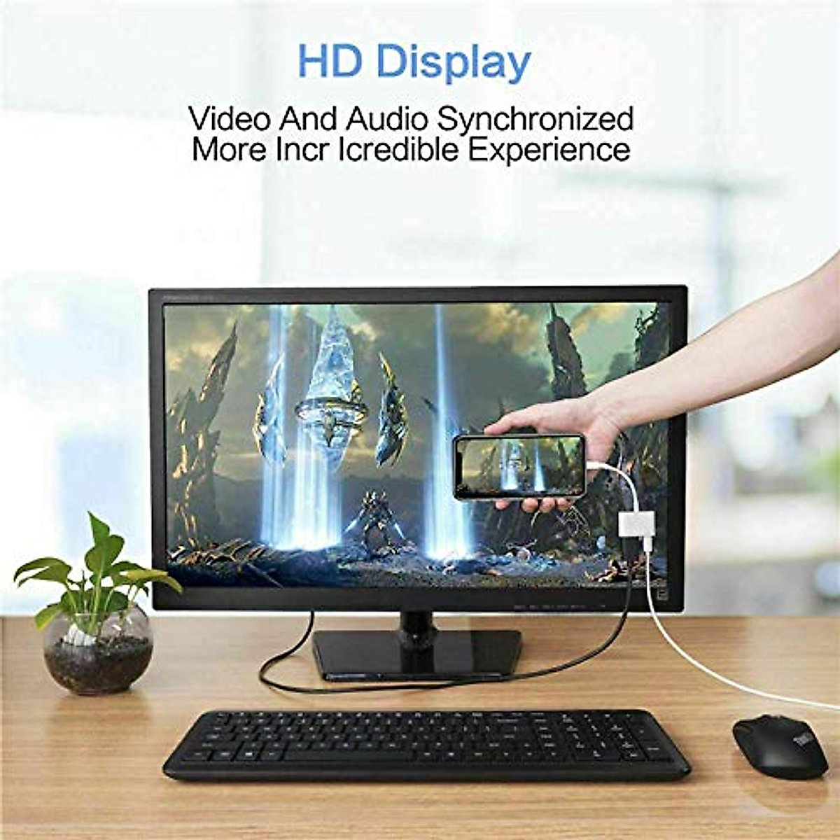 [Apple MFi Certified] Lightning to HDMI Adapter for iPhone 1080P HDMI Digital AV Adapter Sync Screen Connector with Charging Port Support for iPhone 11 XS XR X 8 7 iPad iPod on HD TV Monitor Projector