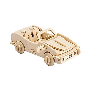 Wooden Model Kits 3D Puzzles Build Car Kit Wooden Model Toy Kit Wood Puzzle Car Wooden Model Toy Kit Model Car 29-pcs (Racing Car)
