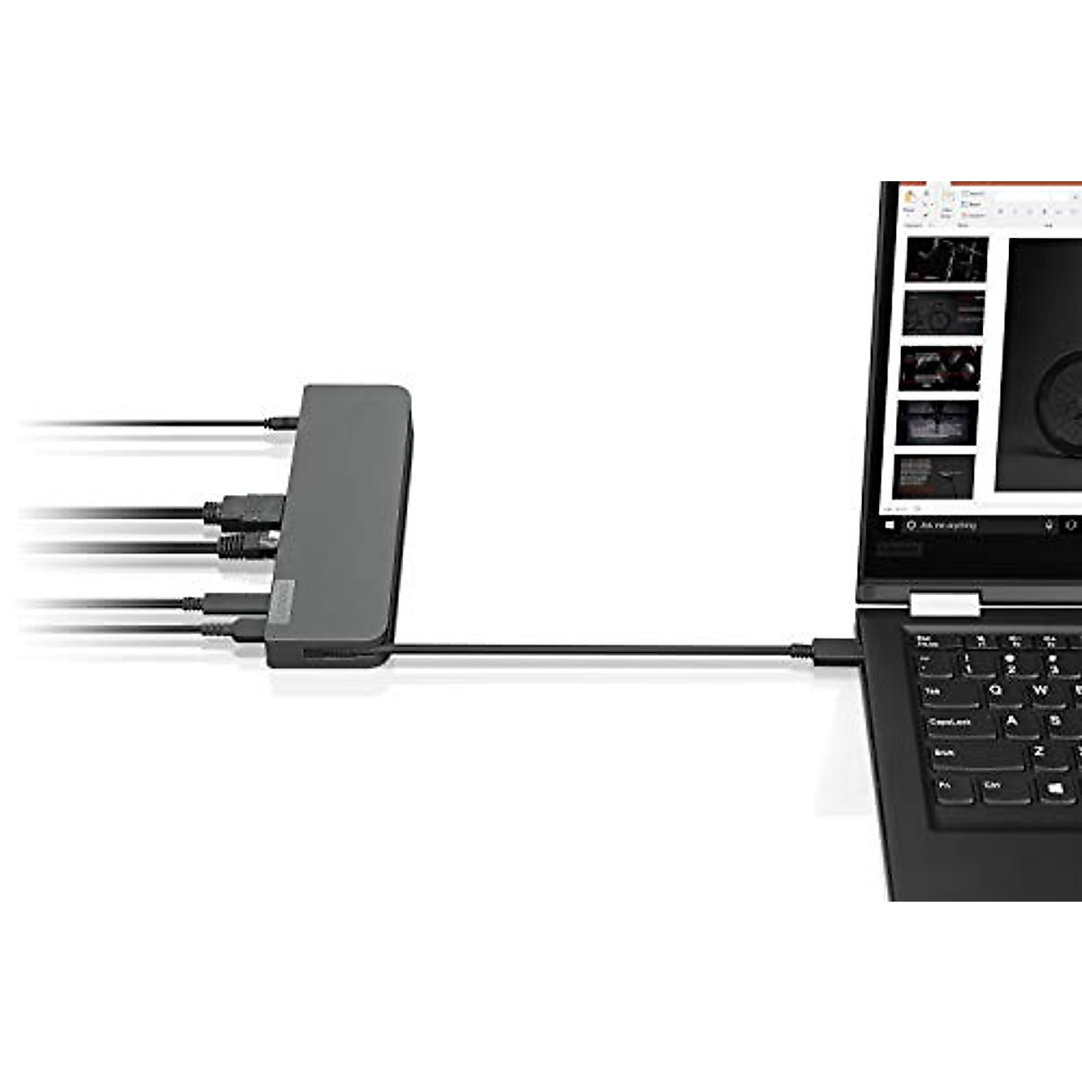 Lenovo USB-C Mini Dock, 7-in-1 Portable Dock with HDMI, VGA, USB-C, USB 3.1, USB 2, 3.5mm Audio, Ethernet, 45W Charging, Compatible with Lenovo, Apple & USB-C Laptops, G0A70065US