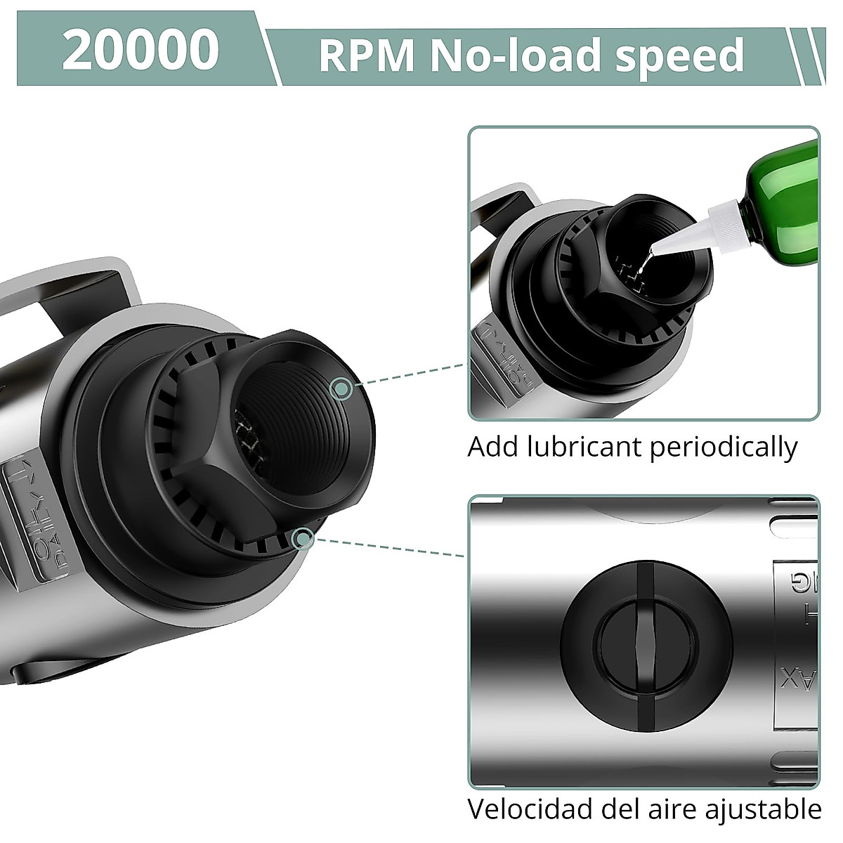 COLFULINE Angle Air Die Grinder 1/4" with 20 pcs 2" Roll Lock Sanding Discs, 90 Degree Heavy Duty 20,000 RPM Compressed Sander Polisher Tool for Contour Grinding, Polishing, Milling, Cutting