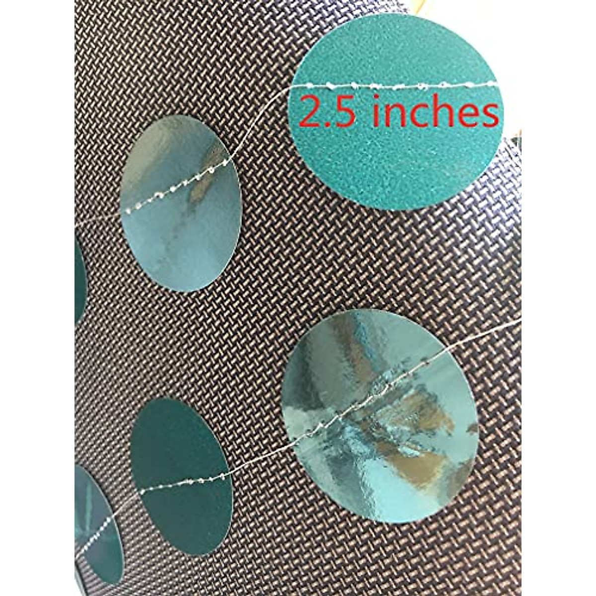 Hellensp Sage Green Circle Garland 4 Pack Green Dots Paper Garland String Hanging Backdrop 52 feet Teal Circle Garland for Birthday Rustic Wedding Baby Shower Vintage Party