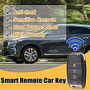 TOP-VIGOR 46 Chip Car Key Fob 4 Buttons, OSLOKA-910T Keyless Entry Remote Car Key Fob Replacement 433MHz Compatible with Kia Sorento 2015-2020 95430-C5101