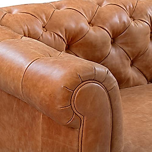 POLY & BARK Lyon Sofa in Full-Grain Pure-Aniline Italian Leather, Cognac Tan