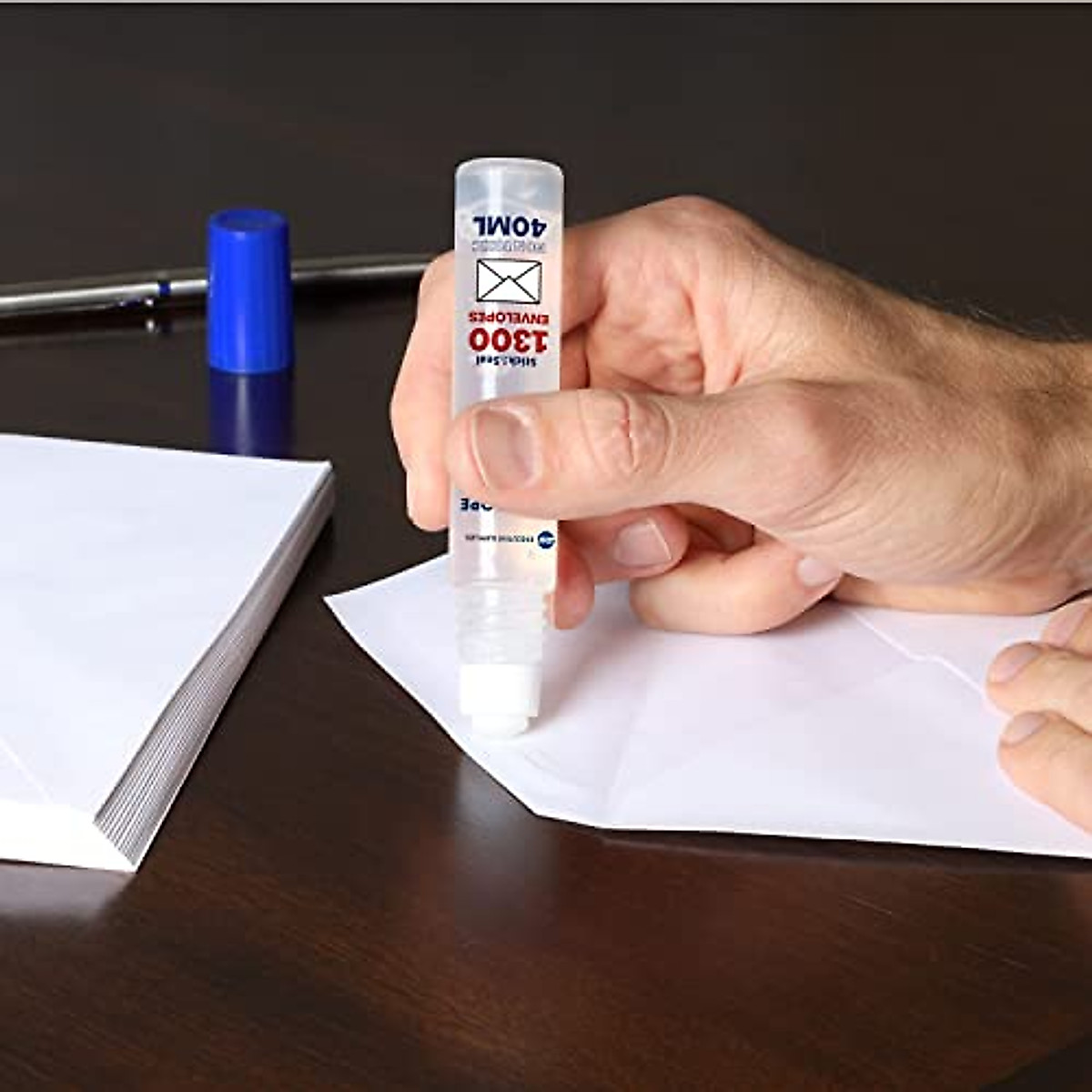 Envelope Moistener Sealer with Adhesive,dab n Seal, Stamp and Letter Glue licker, Fast Drying, Non Toxic,Ideal for envelopes,Stamps,Letters. Seals Upto 6900 Units, 5 Pack, by Executive Supplies