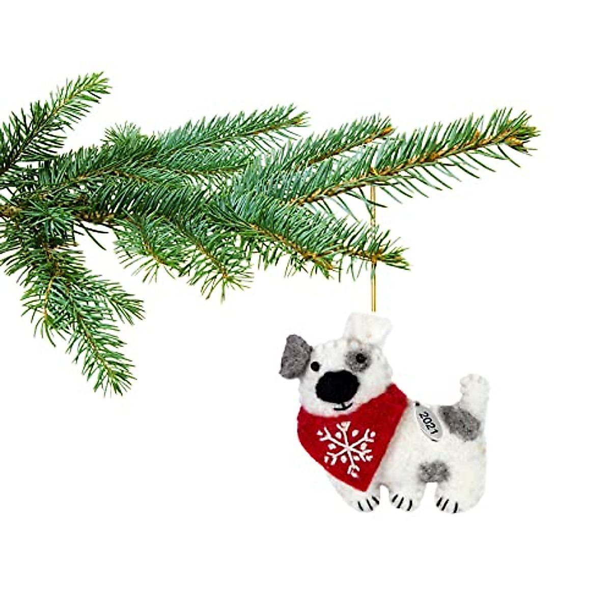 Dog Christmas Ornaments 2023 - Felt Christmas Ornaments - Dog Gifts for Women - Small Dog Ornaments, Fair Trade, Hand Felted Made in Nepal - Dog Lover Comes in an Organza Bag so It's Ready for Giving