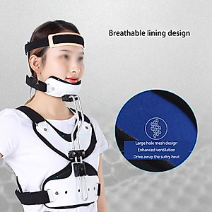 Adjustable Neck Support Orthosis Adjustable Head Neck Chest Cervical Thoracic Orthosis ​for Neck and Upper Back Injuries Relief Surgery Fixed Rehabilitation Device for Men and Women